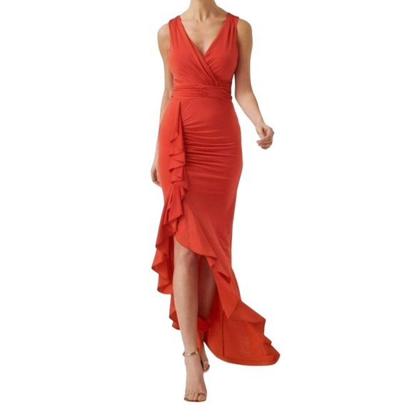 Forever Unique | Dresses | Forever Unique Asymmetric Ruffle Maxi Dress ...